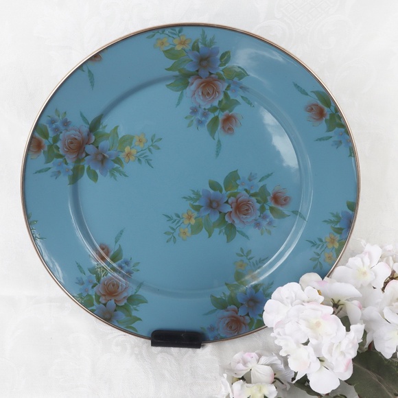 MacKenzie-Childs | Dining | Vintage Mackenzie Childs Blue Enamel Plate ...